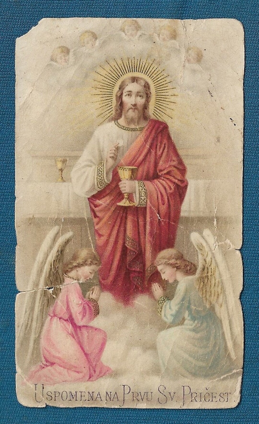 JESUS Catholic Holy Card Croatia 1895. First Communion Card - Etsy