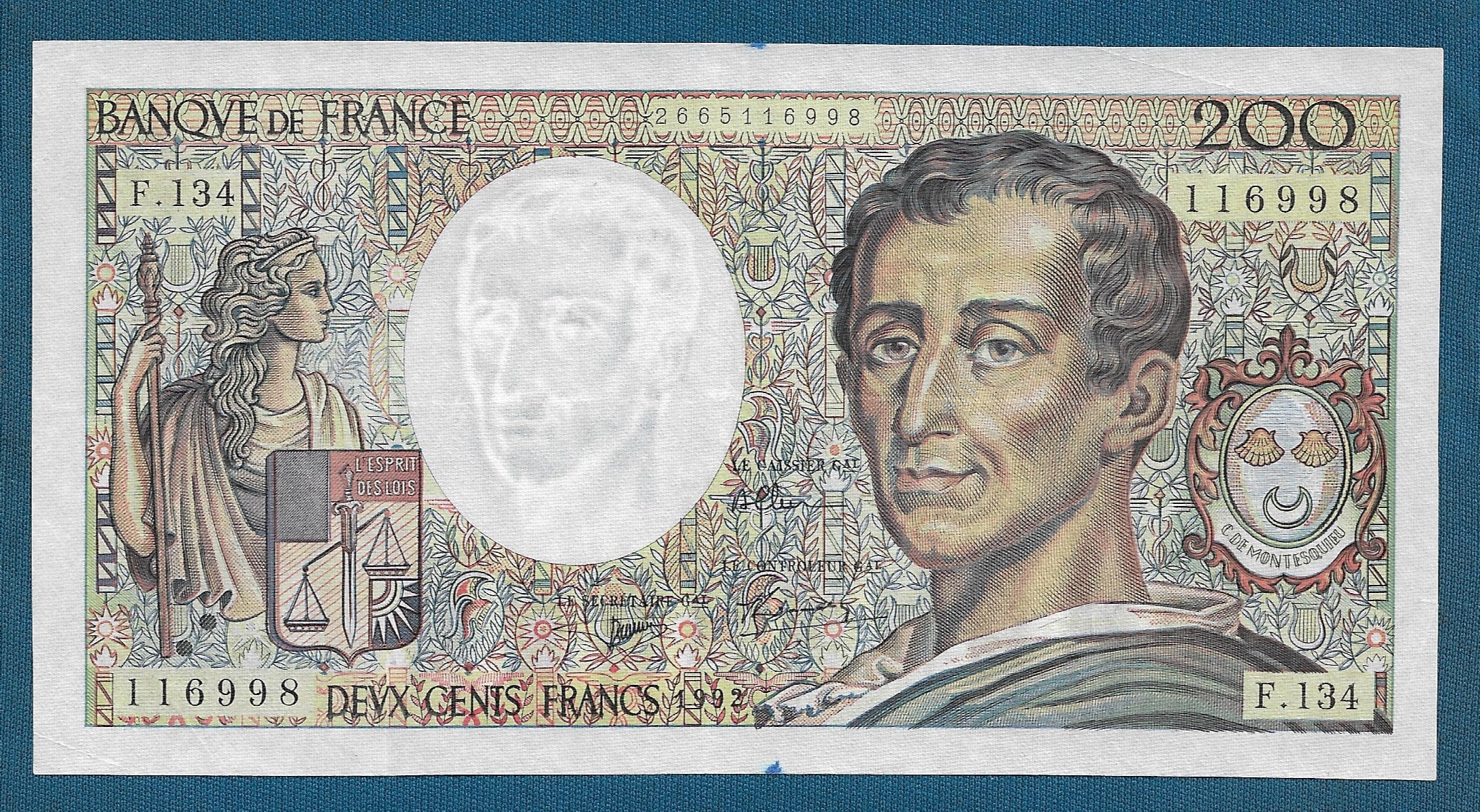 200 Francs 1992. France Banknotes, Devx Cents Francs - Original ...