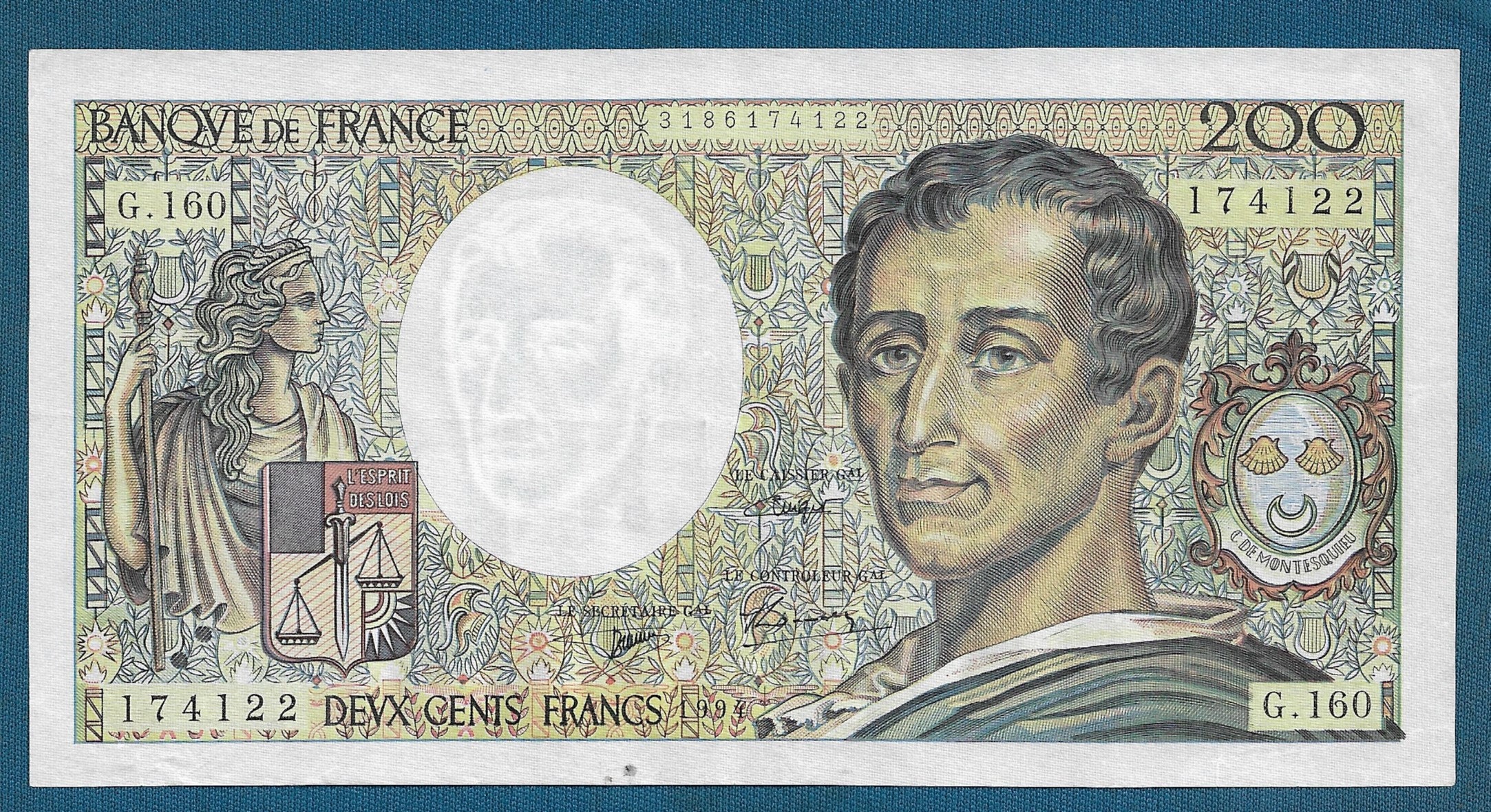 200 Francs 1994. France Banknotes Devx Cents Francs - Etsy