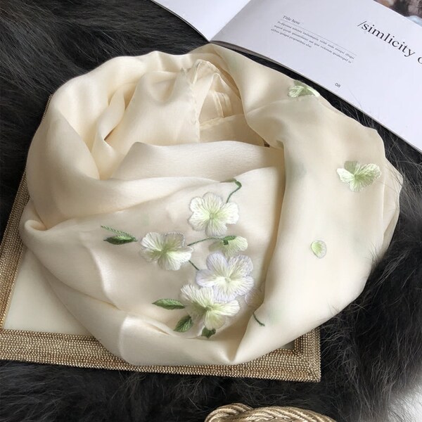 Embroidery Scarf - Etsy