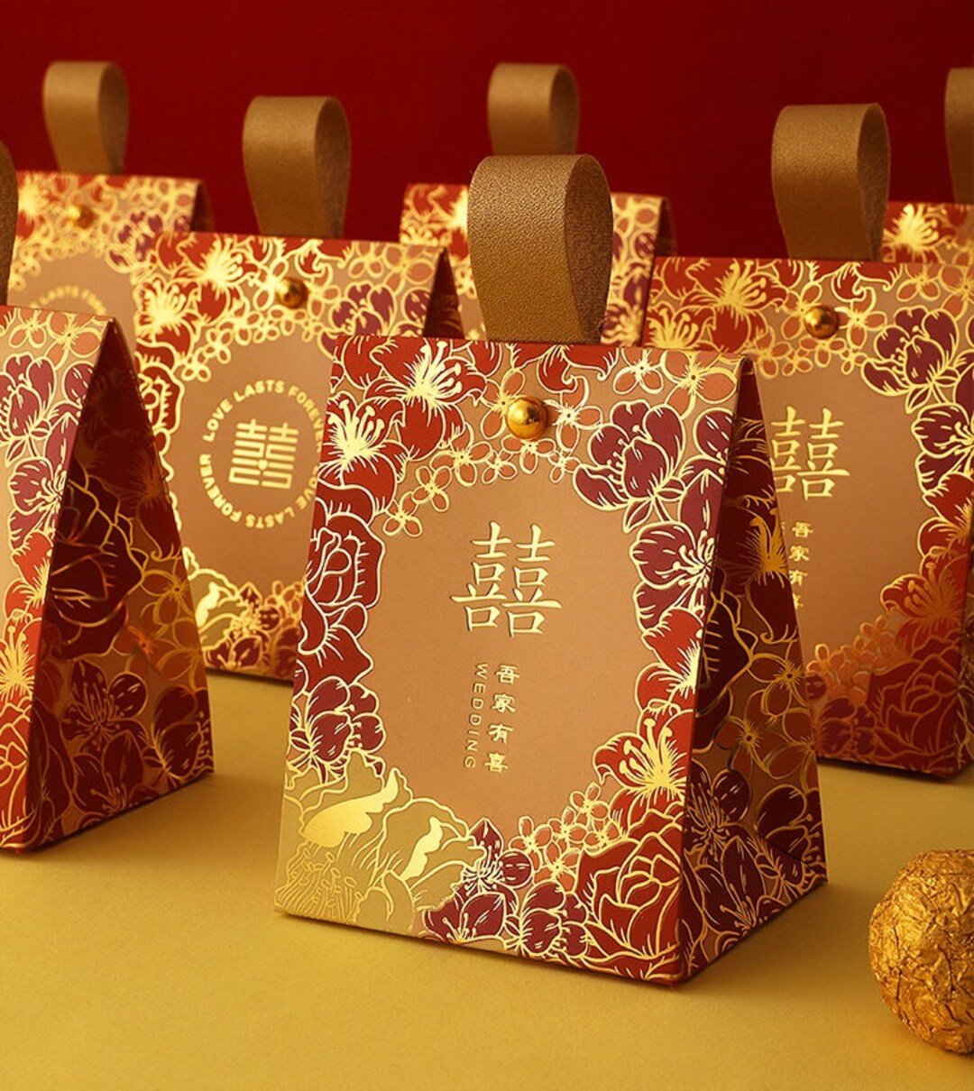 20x Chinese Vietnamese Wedding Double Happiness Favor Boxes Wedding ...