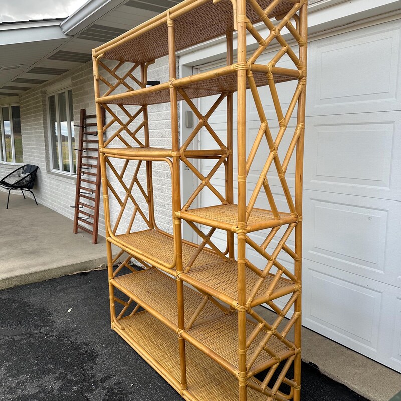 Rattan Shelf Bookcase - Etsy