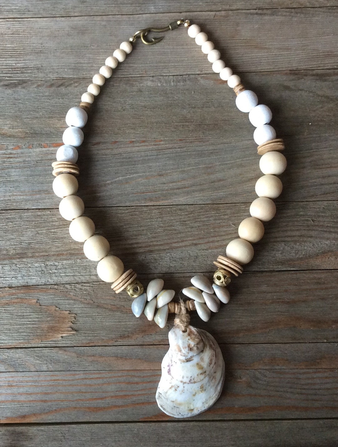 Riverside/oyster Shell Necklace/cowrie Shells/coastal Necklace ...