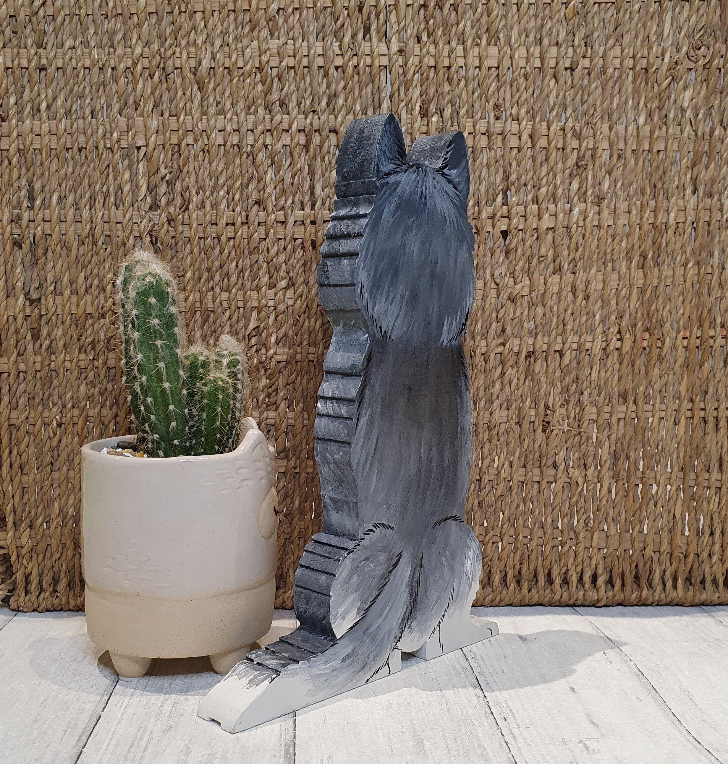 Husky Wooden Husky Husky Figure Dog Portrait Handpainted Wooden Dog Dog ...