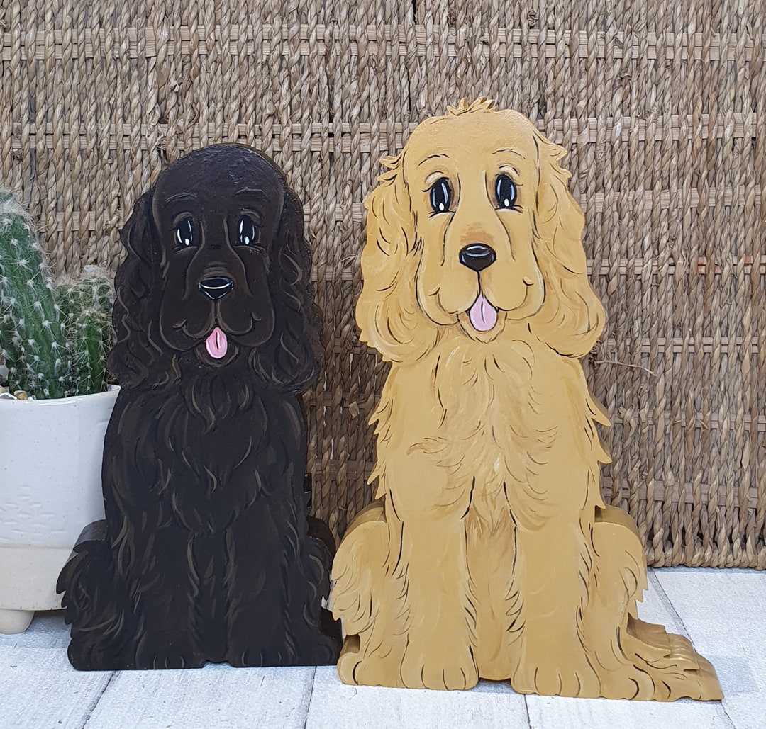 Wooden Cocker Spaniel Golden Cocker Chocolate Cocker Wooden Dog Dog ...