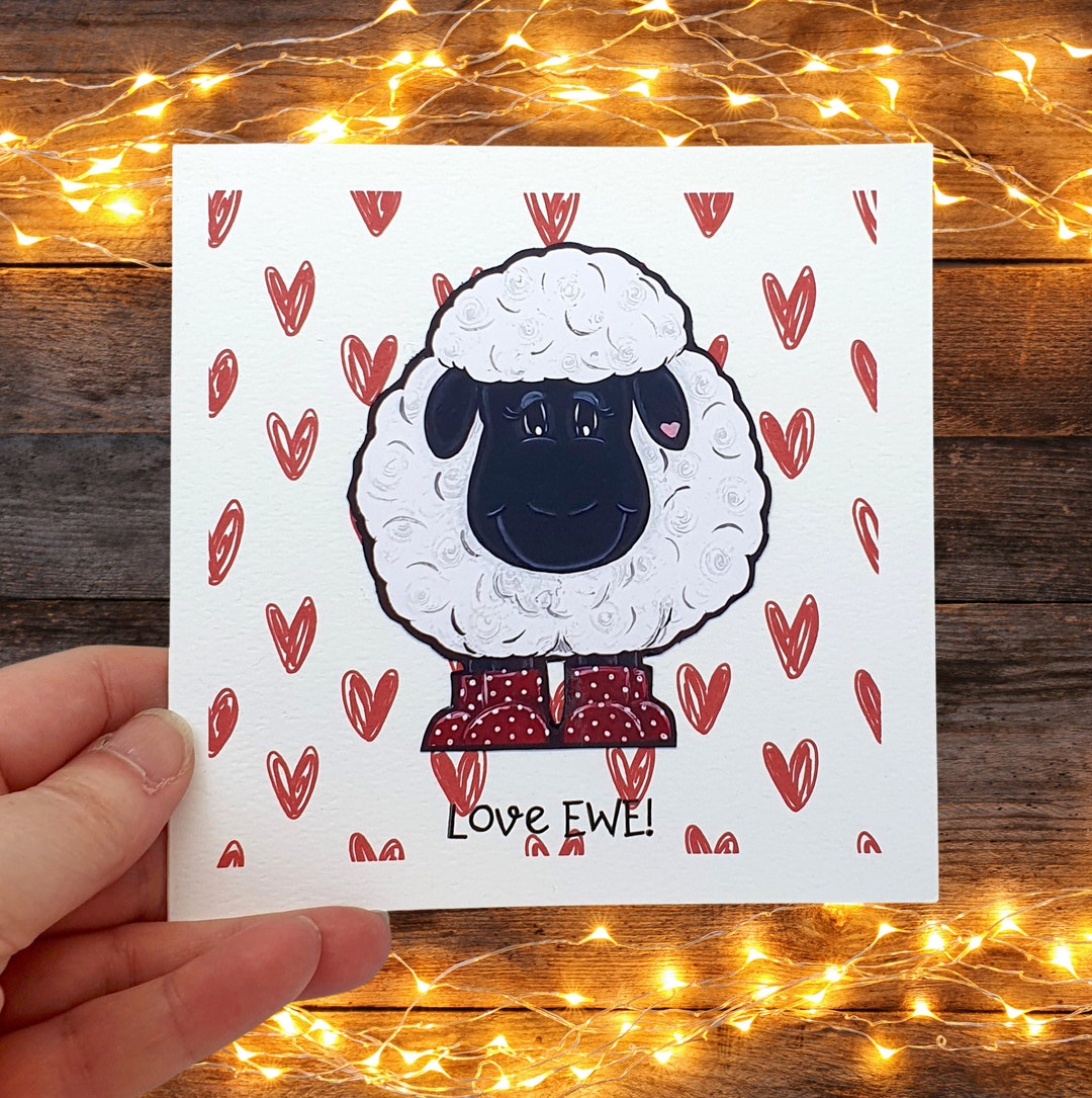 Love Ewe Valentine's Card, Sheep Valentine's Card, Sheep Card - Etsy UK