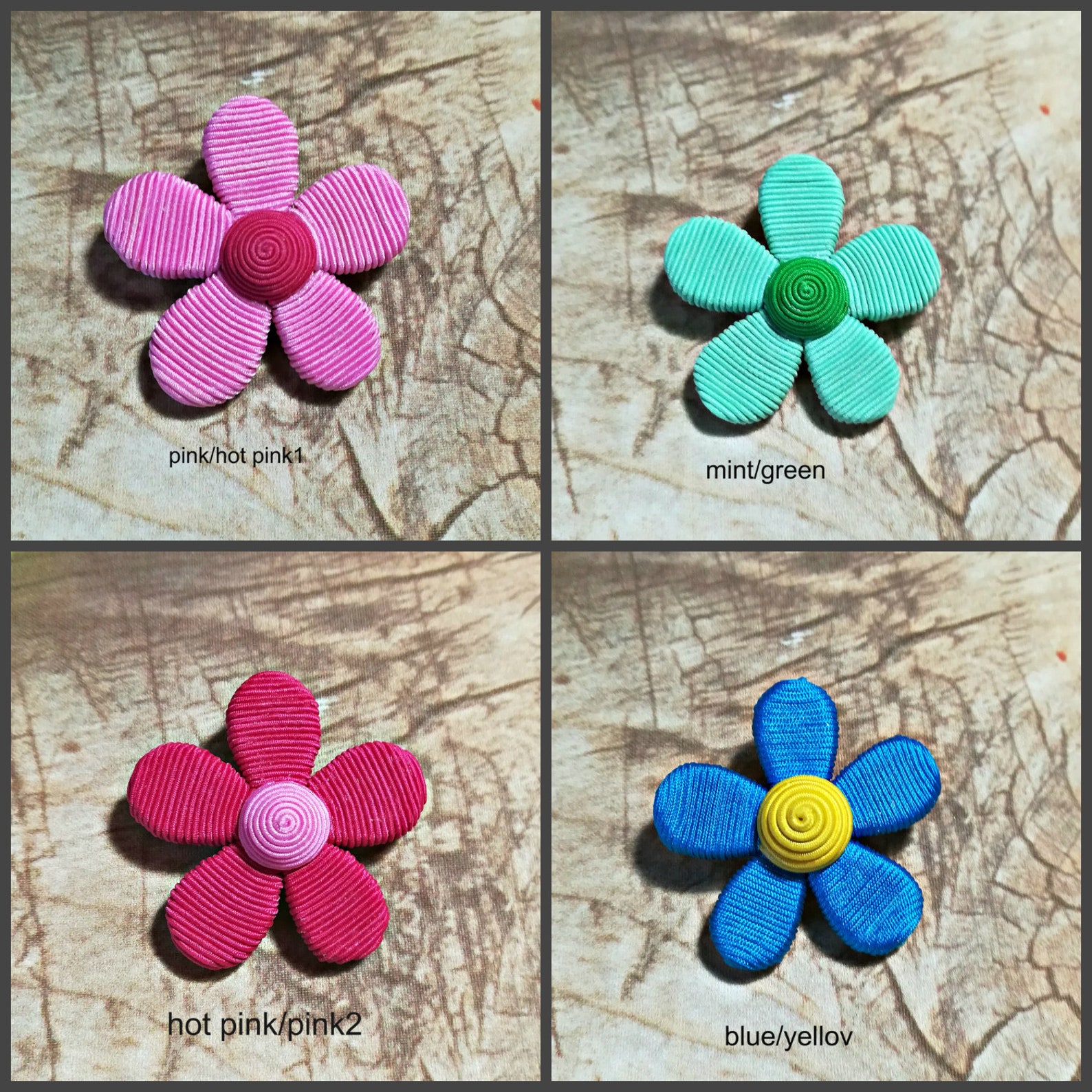 Double Multicolor Daisy Drop Earrings/daisy Bon Bon | Etsy