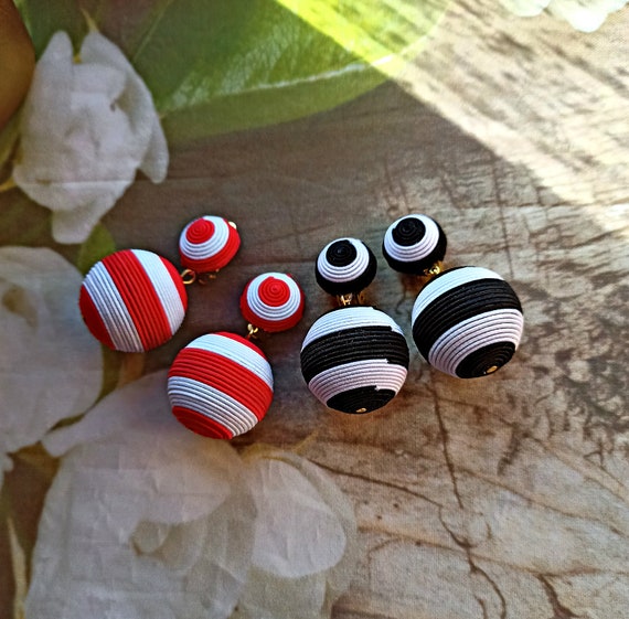Bon Bon Earrings. Ball Drop Earrings. Bonbons Earrings Black - Etsy