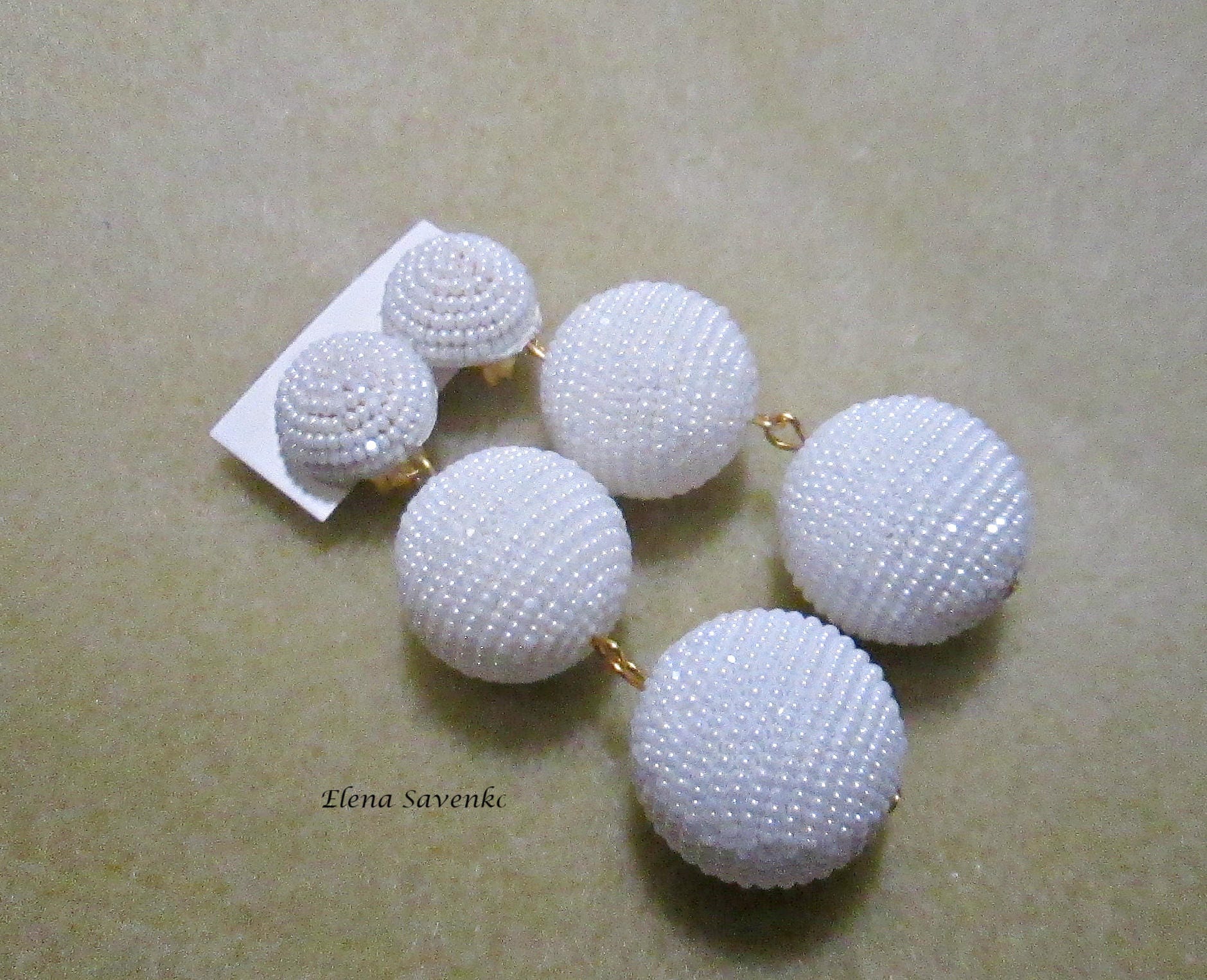 Bon Bon Earrings. Ball Drop Earrings. Bonbons Earrings. White - Etsy