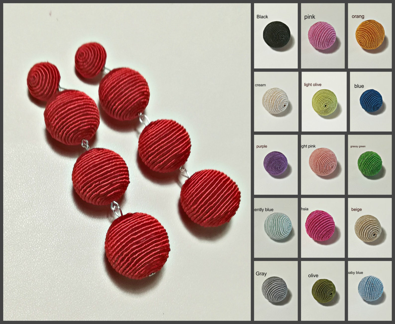 Bon Bon Earrings. Ball Drop Earrings. Bonbons Earrings - Etsy