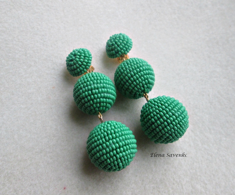 Bon Bon Earrings. Ball Drop Earrings. Bonbons Earrings Green - Etsy