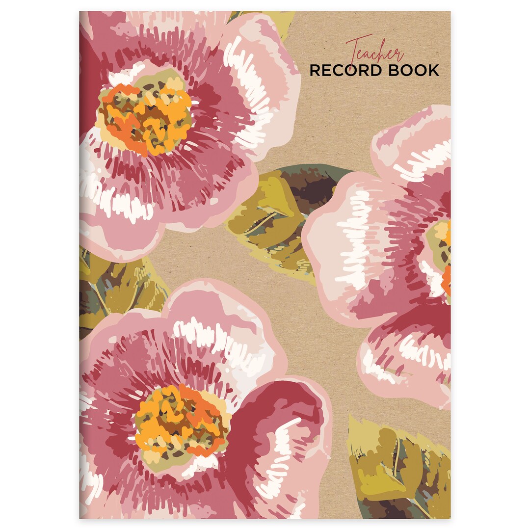 Botanical Floral Kraft Teacher Record Grade Book - for Classroom or ...