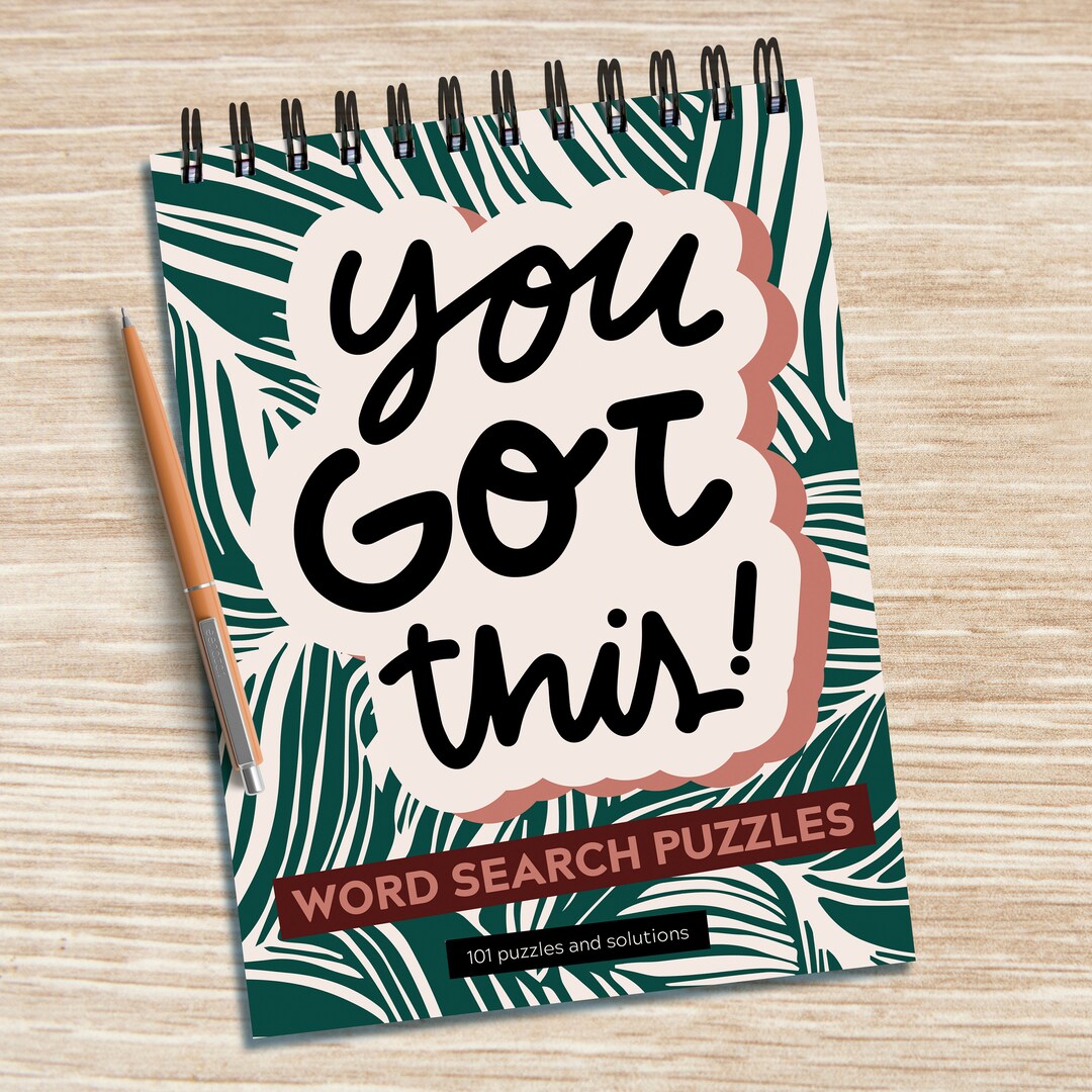 You Got This Word Search Puzzle Book - Spiral Puzzle Pad- Activity Book ...