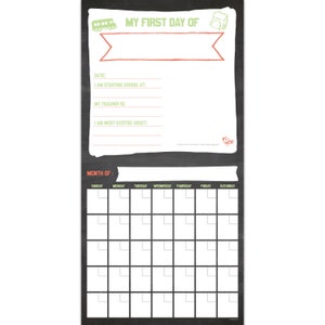 My School Year Undated Memory 12"x12" Wall Calendar-perfect for ...