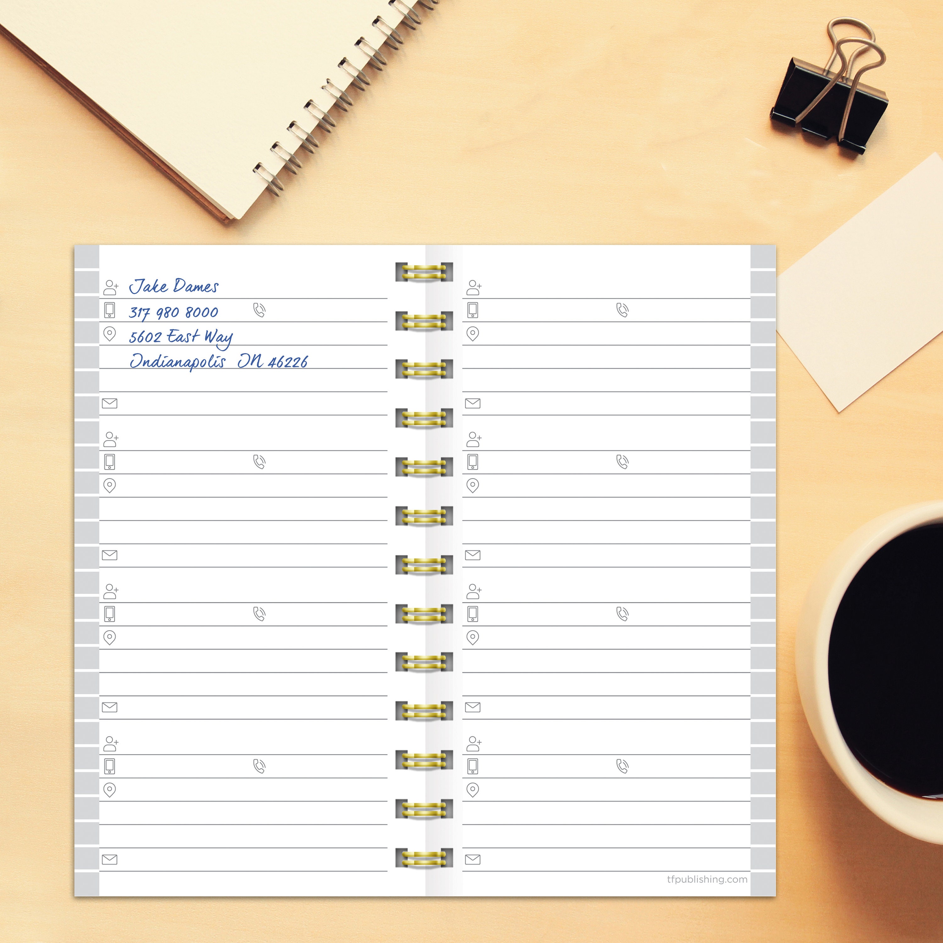 Gray 3.5" X 6.5" Spiral Address Book - Etsy