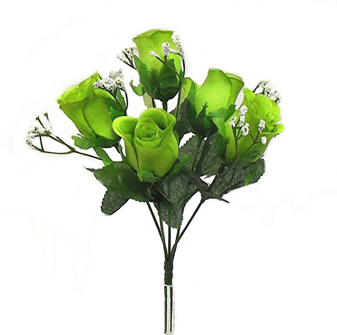Artificial Rose Bud Bush 14 Stems 19in Sage - Etsy