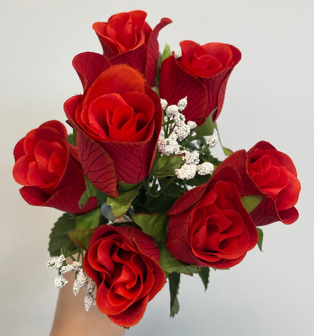 MP Rose Bud Bush Pack of 12 12in Red ARTIFICIAL - Etsy