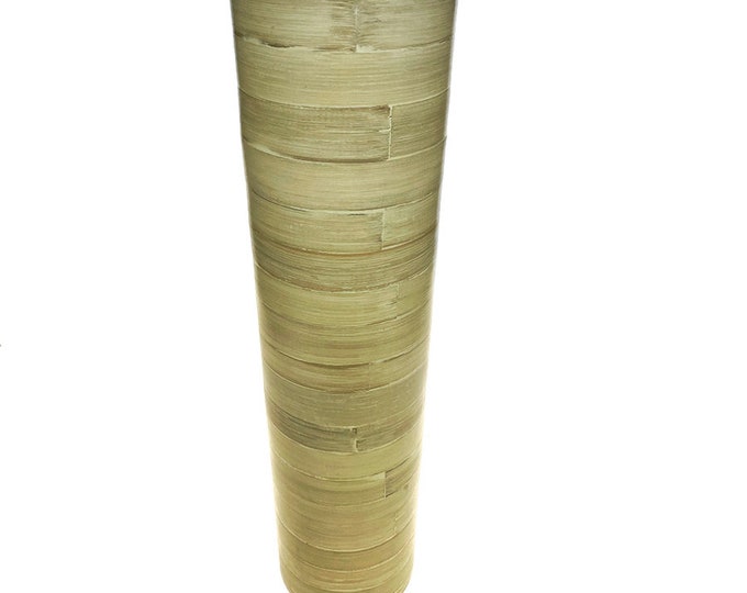 Cylinder Bamboo Floor Vase 27 in Natural - Etsy