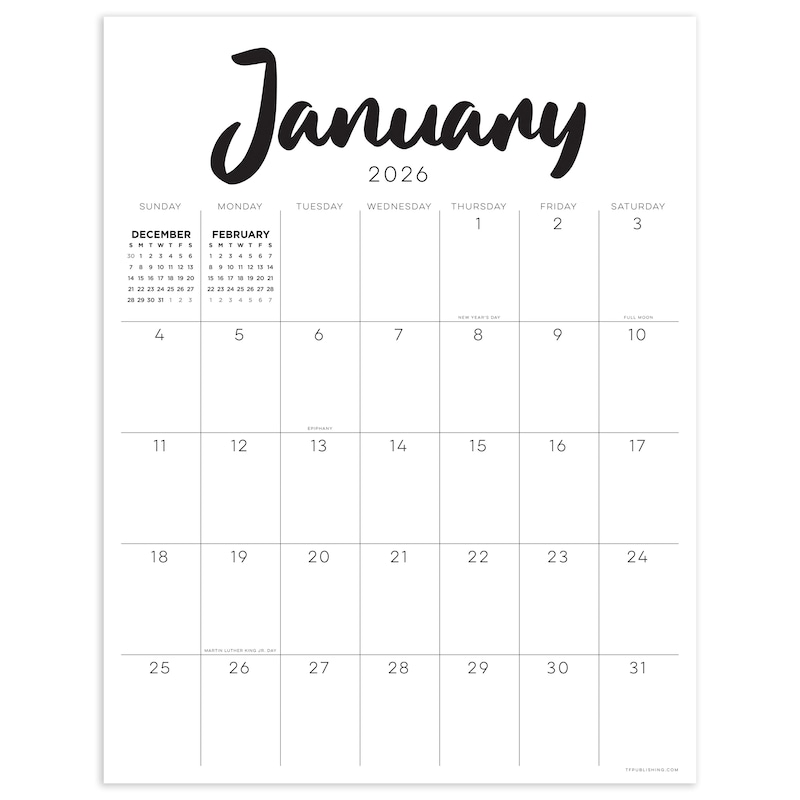 Wall Calendar Grid 2026 Art - Etsy