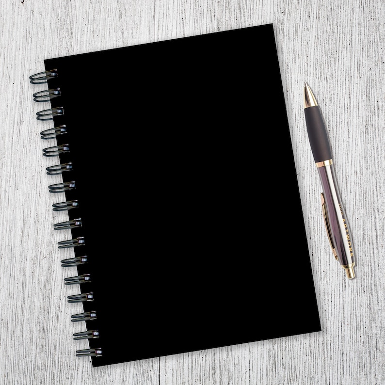 Business Black 7.5"x9" Spiral Lined Notebook With Textured Durable ...
