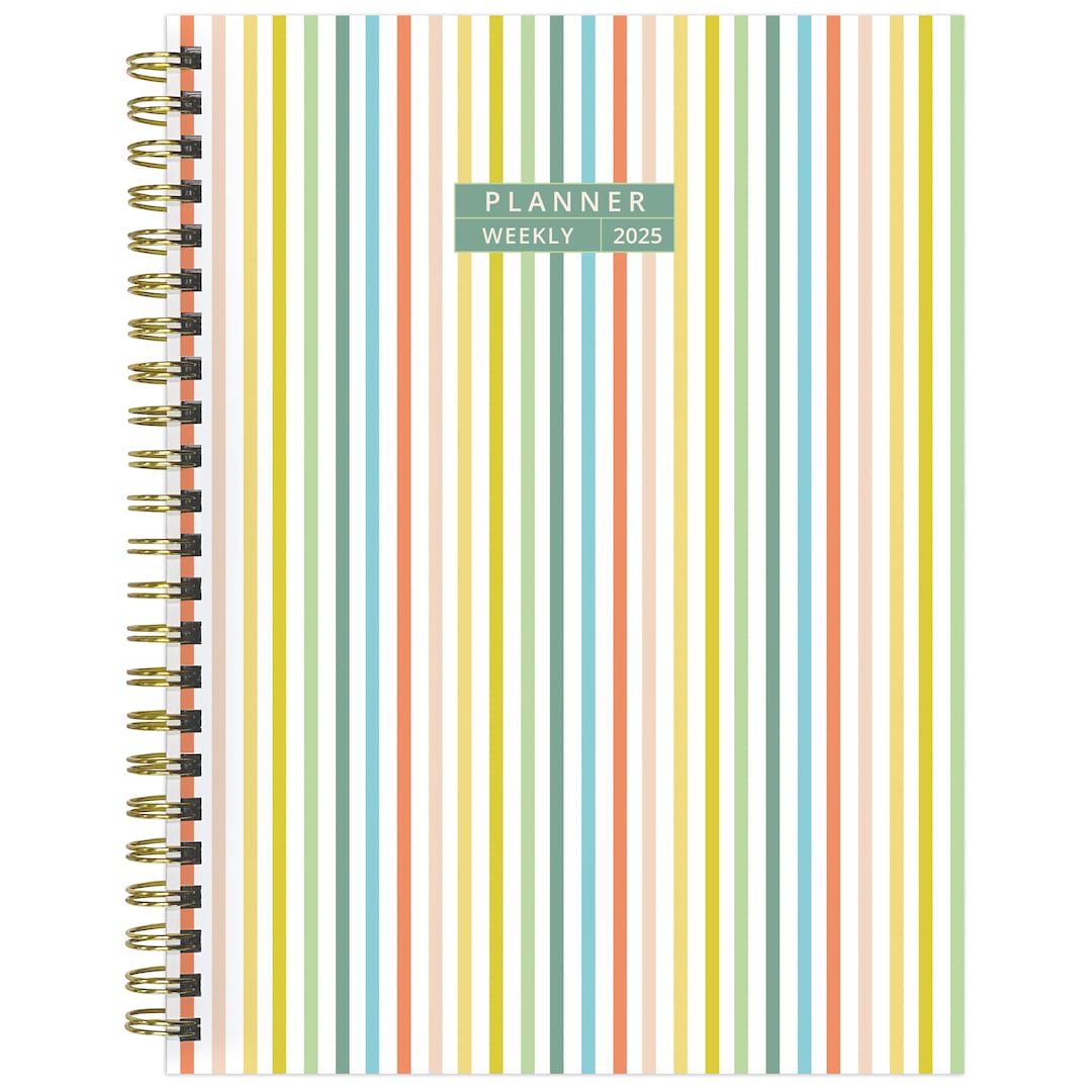 2025 Malibu Stripes Medium Weekly Monthly Planner - Etsy