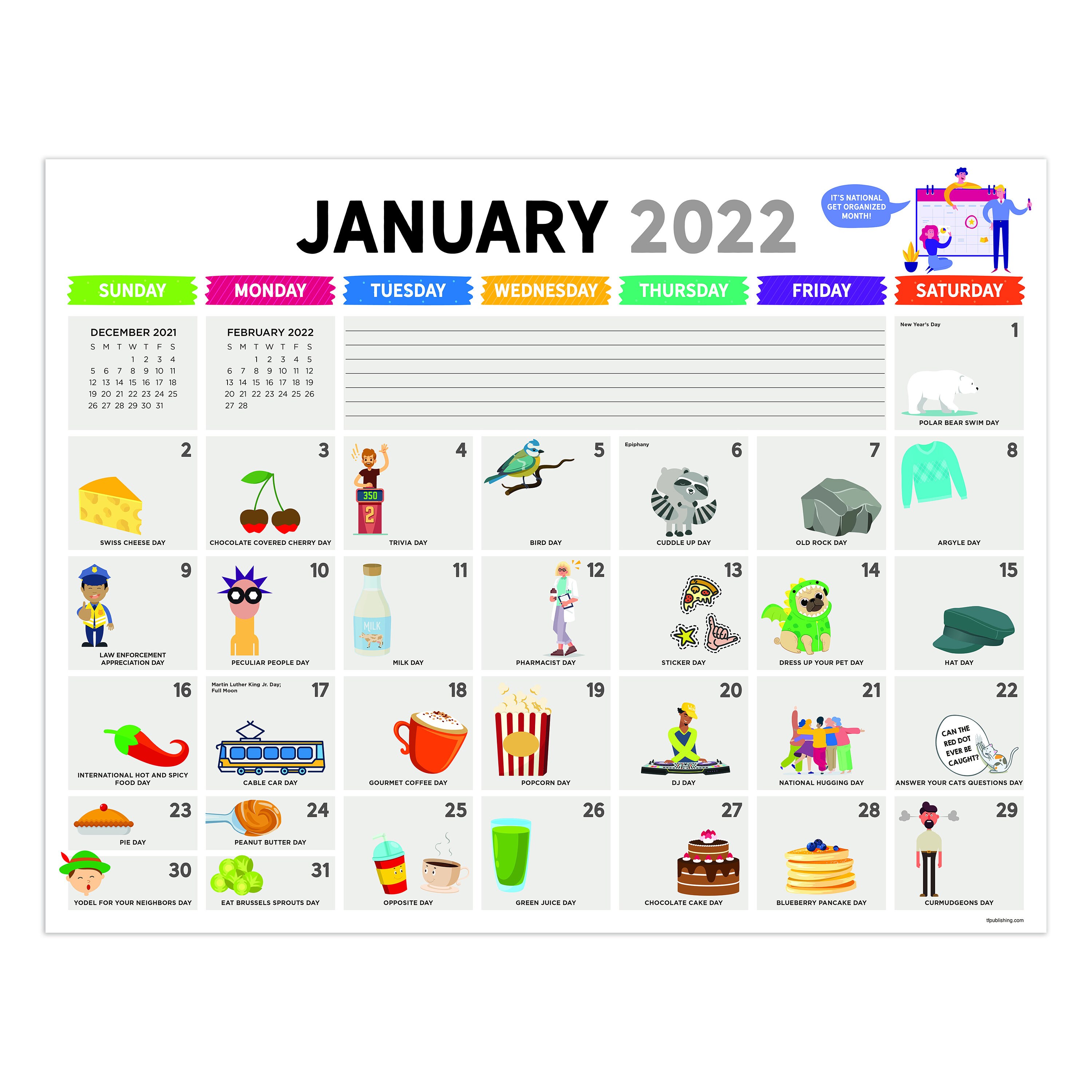 2022 Every Day S A Holiday Desk Pad Monthly Blotter Calendar Walmart 