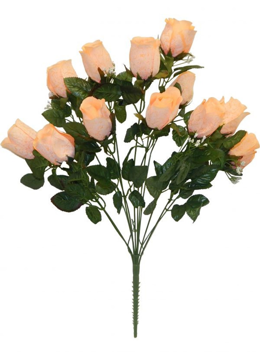 Artificial Printing Rose Bud Bush 12 Stems 25in Peach - Etsy