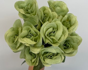 DUSTY SAGE Green Rose Bouquet With PREMIUM Silk Roses. Wedding - Etsy