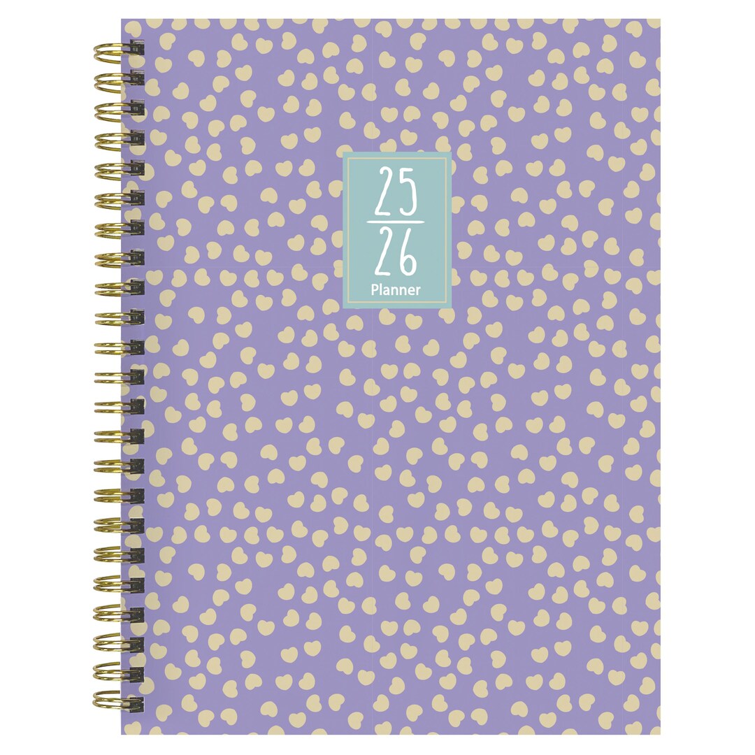 July 2025 - June 2026 Purple Polka Medium Weekly Monthly Planner FINAL ...