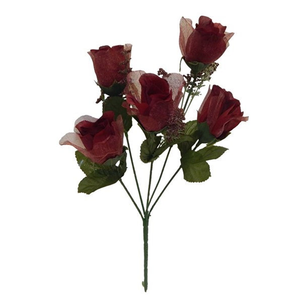 Artificial Fairy Rose Bud Bush Pack of 12 14in Burgundy - Etsy