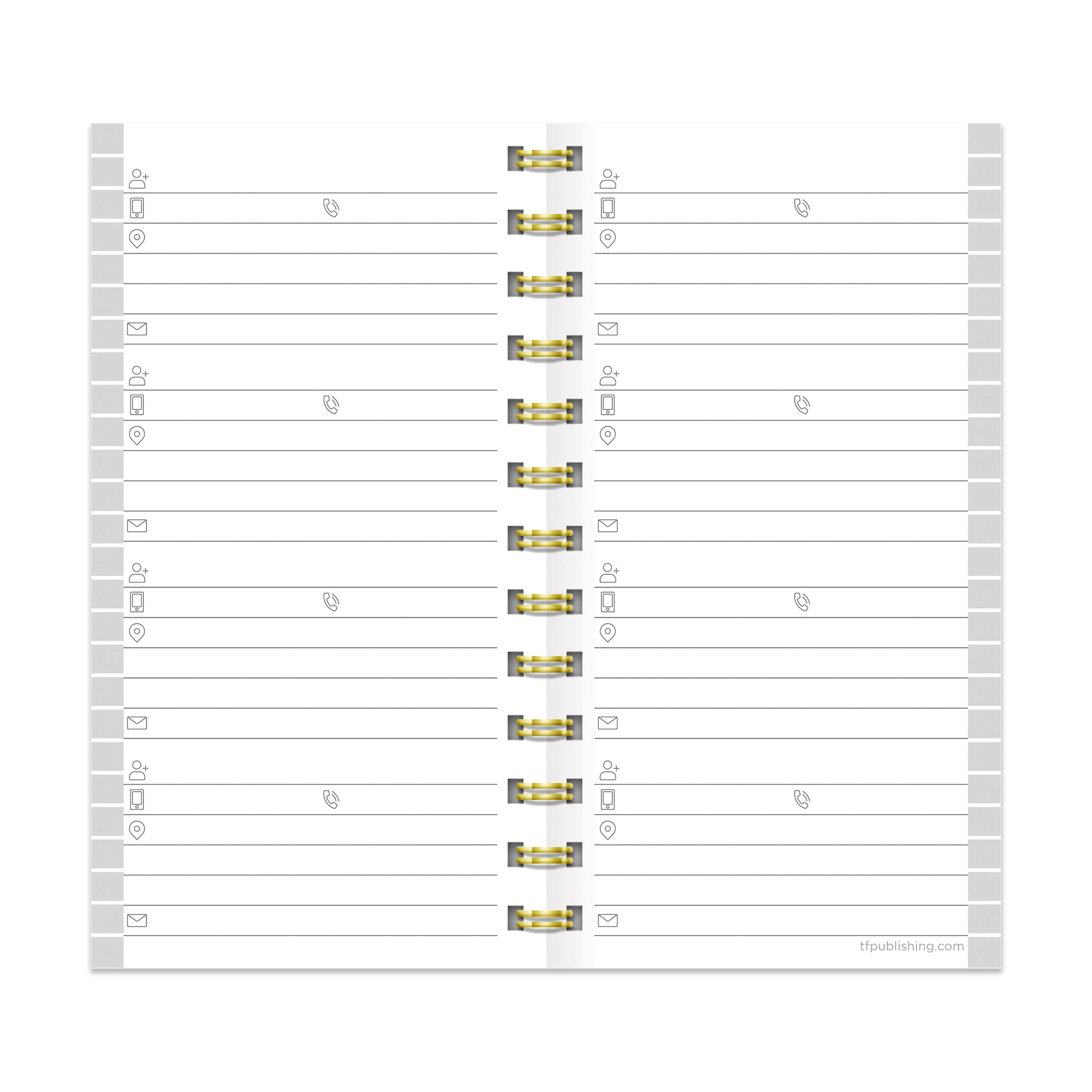 Gray 3.5" X 6.5" Spiral Address Book - Etsy