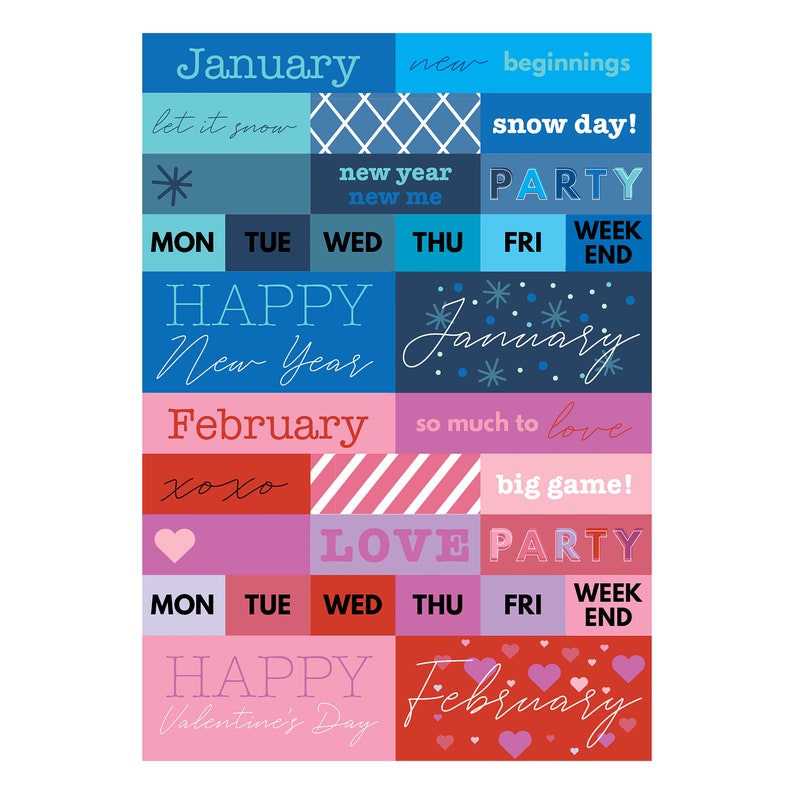 Seasonal Monthly Planner Sticker Pack-- Celebrations, Events, Greetings ...