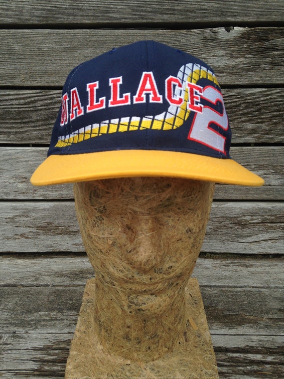 Vintage 1996 RUSTY WALLACE #2 CHASE AUTHENTICS Black & Yellow Snapback ...