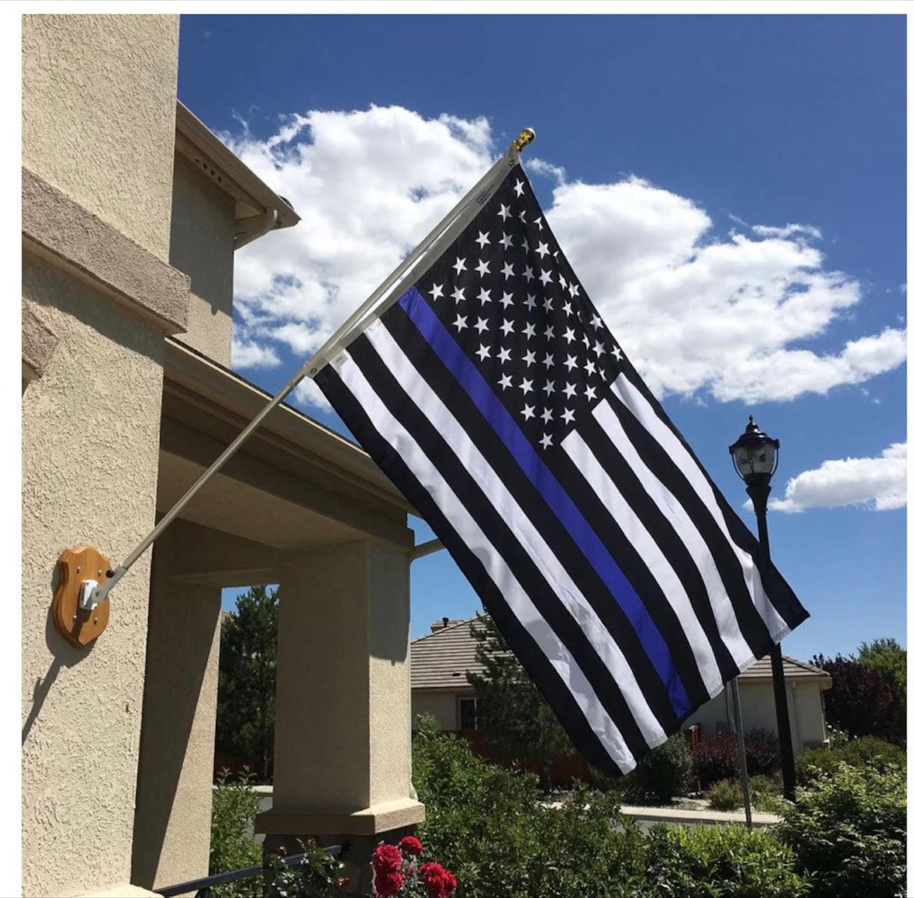 Thin Blue Line Flag Heavy Duty Black Blue American Police Flag Honoring ...