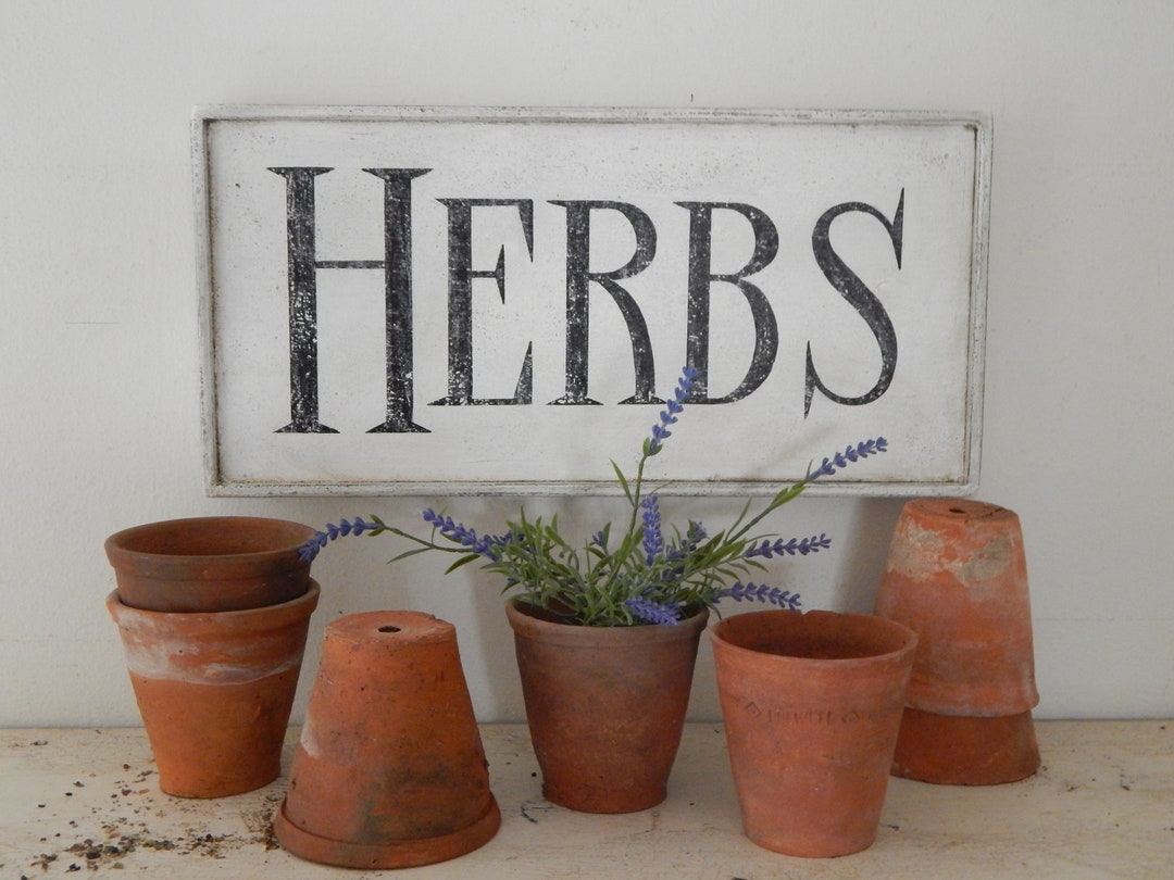 HERBS SIGN / Garden Signs, Vintage Style Signs, Hand Made Signs ...