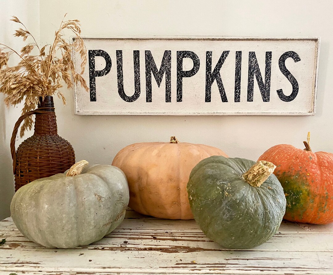 PUMPKINS Sign/ Fall Signs/ Fall Décor/ Farmhouse Fall Signs, Vintage ...