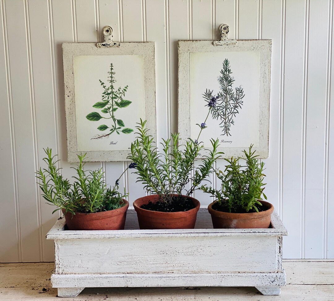 Herb Box Vintage Garden/ Wood Planter Box/ Centerpiece/ Herbs - Etsy