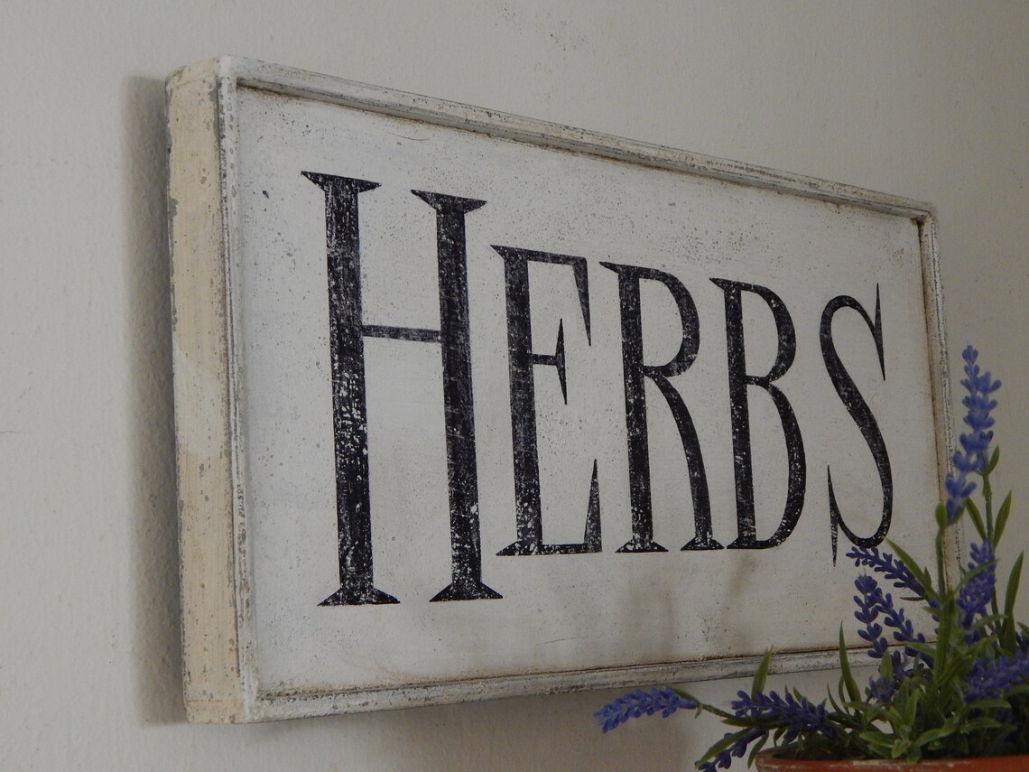 HERBS SIGN / Garden Signs Vintage Style Signs Hand Made - Etsy