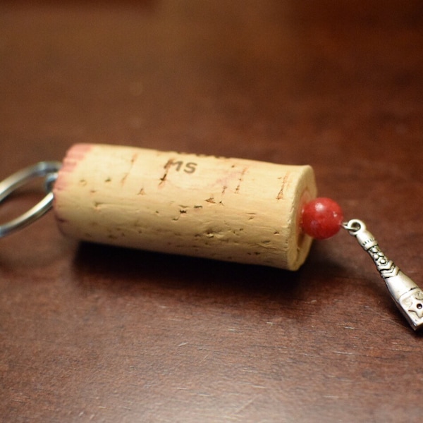 Wine Cork Keychain - Etsy
