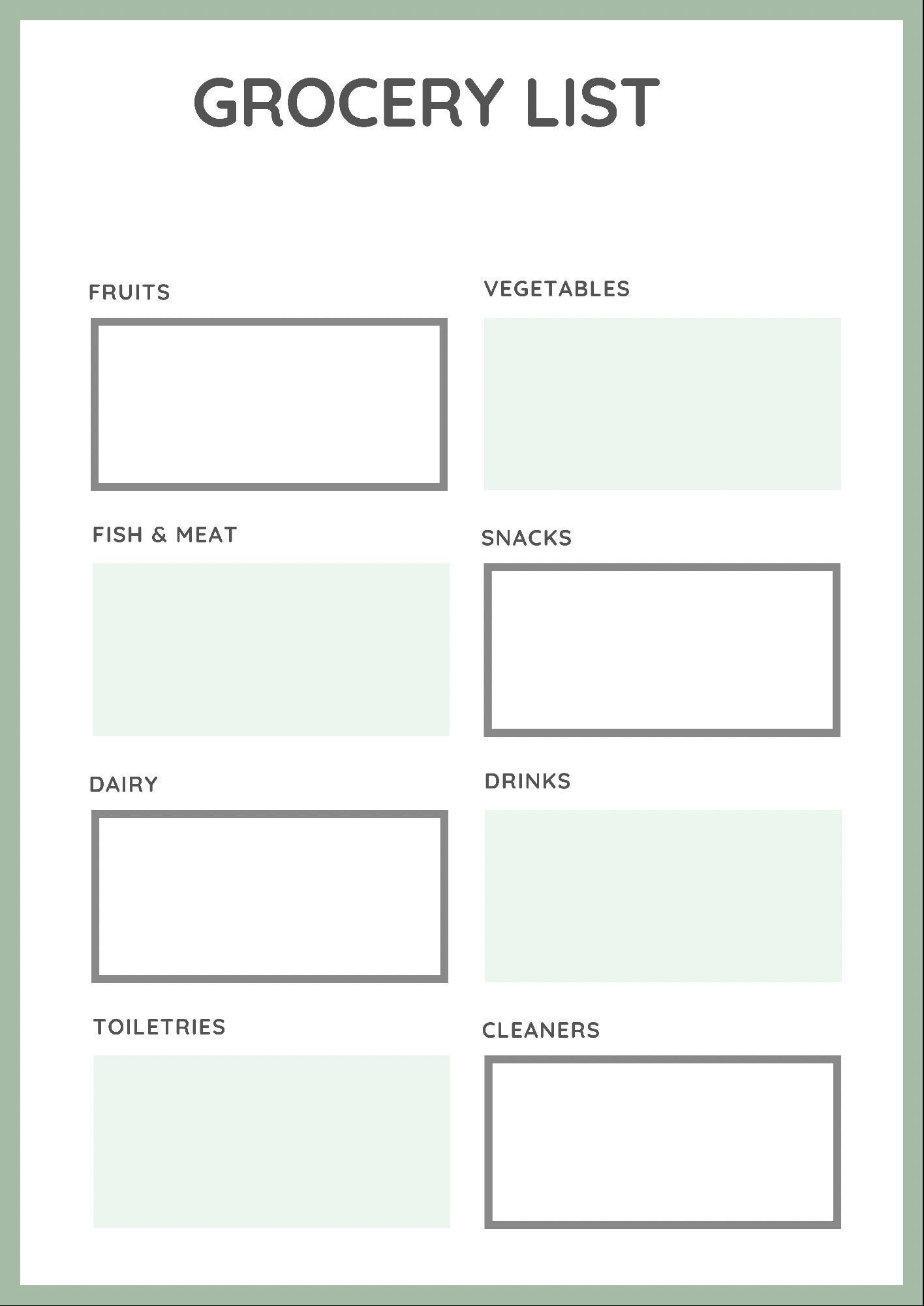 Basic Grocery List | Etsy