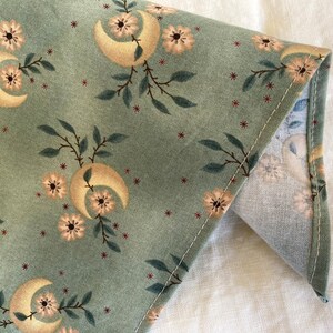 Sage Moon Triangle Hair Scarf in Green With Crescent Moons and - Etsy