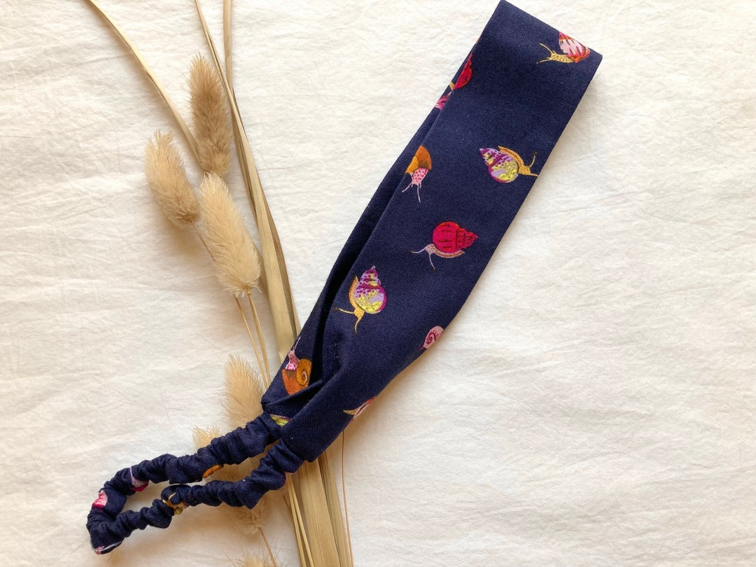 Cute Snail Headband in Navy Blue, Cotton Hair Accessory With Garden ...