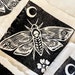 Handprinted Moth Patch, One 8x8 Inch Deaths Head Hawk Moth, Sew on ...