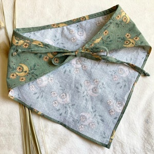 Sage Moon Triangle Hair Scarf in Green With Crescent Moons and Leaves ...