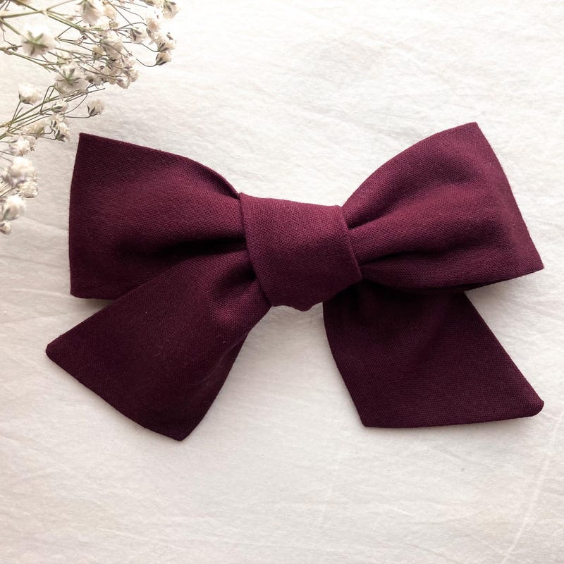 Maroon Hair Bow - Etsy
