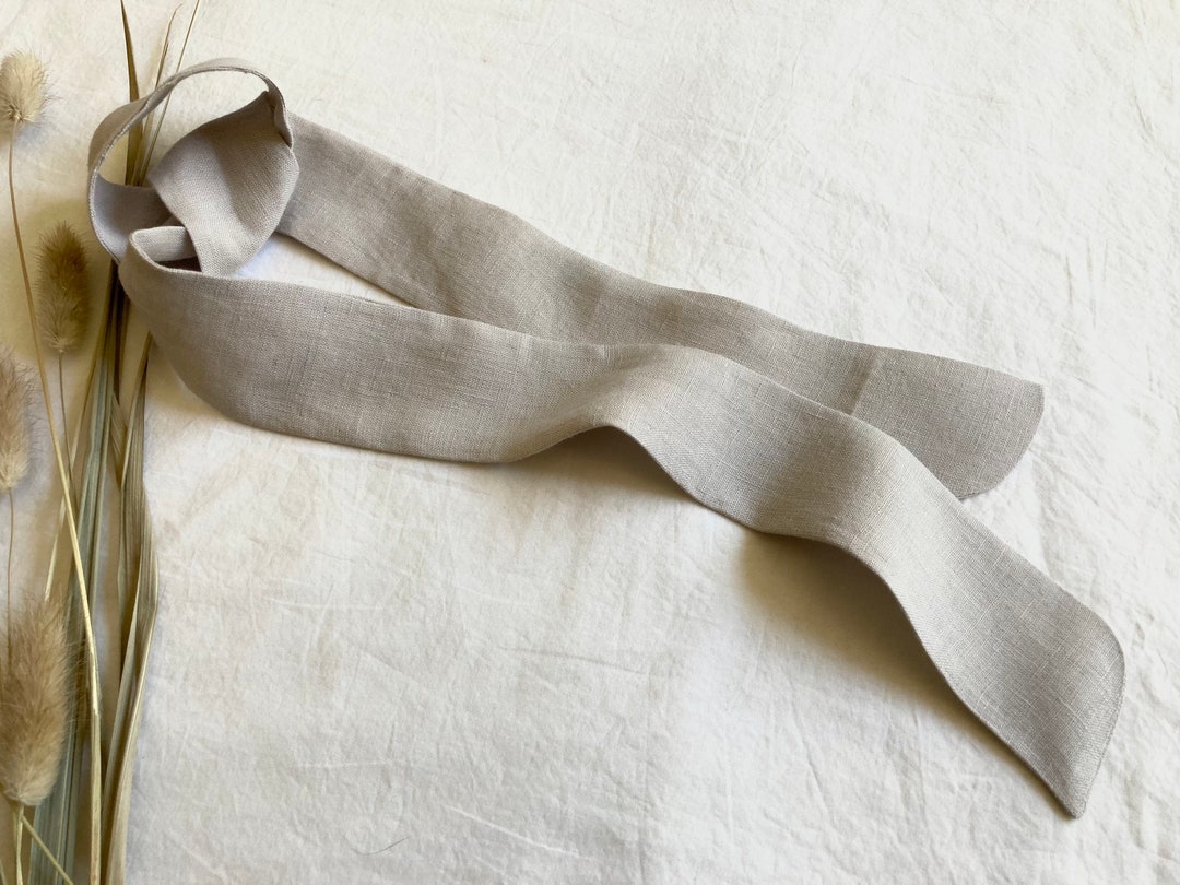 Ecru Linen Hair Ribbon, Natural Hair Accessory in Soft and Natural ...