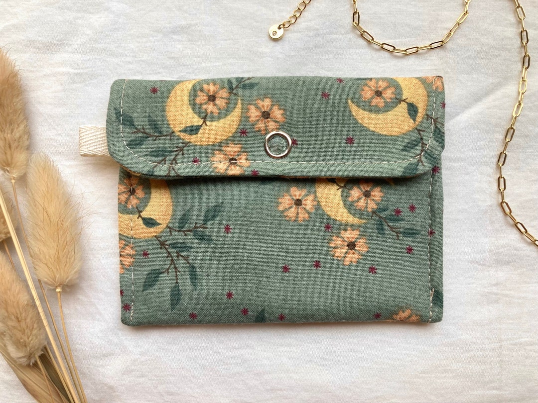 Sage Moon Coin Pouch, Small Padded Card Case in Green - Etsy