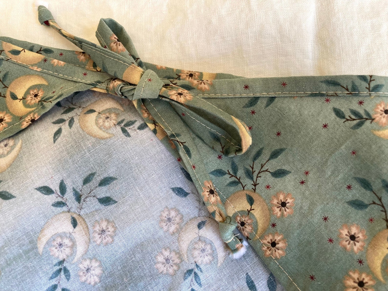 Sage Moon Triangle Hair Scarf in Green With Crescent Moons and - Etsy