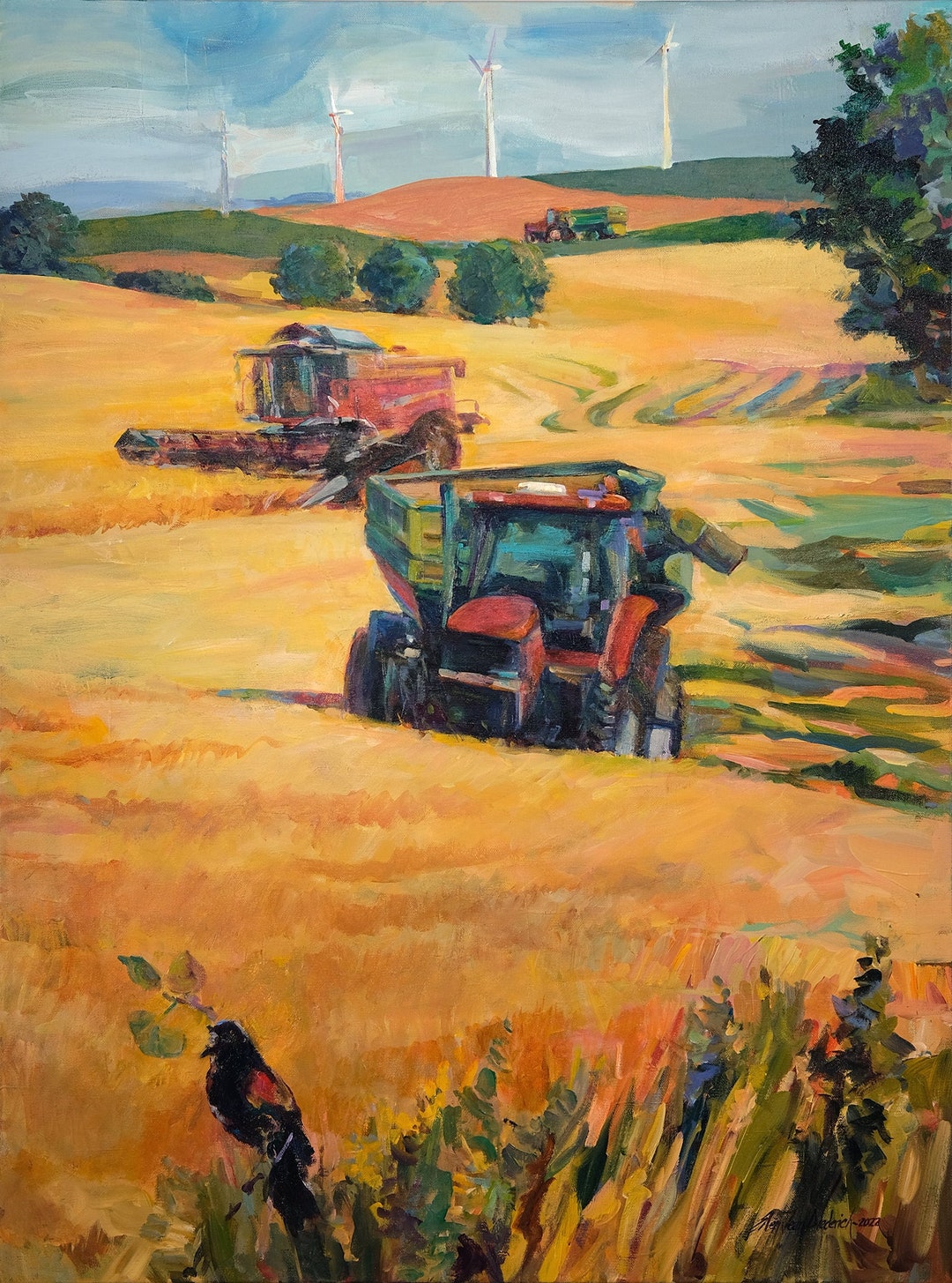 Plenty for All Ellen Jean Diederich Combines Farm Scene Blank Cards - Etsy
