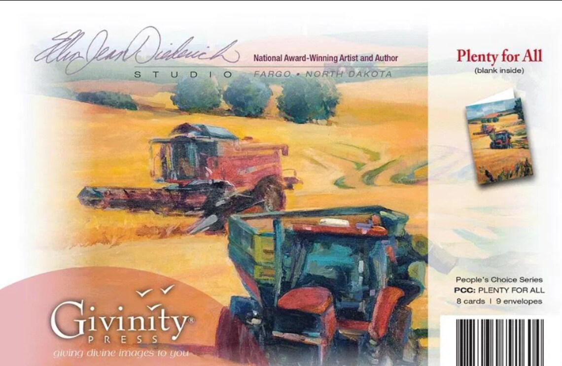 Plenty for All Ellen Jean Diederich Combines Farm Scene Blank Cards - Etsy